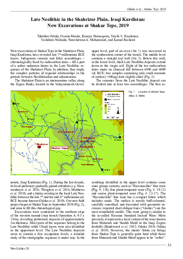(PDF) Late Neolithic in the Shahrizor Plain, Iraqi Kurdistan: New ...