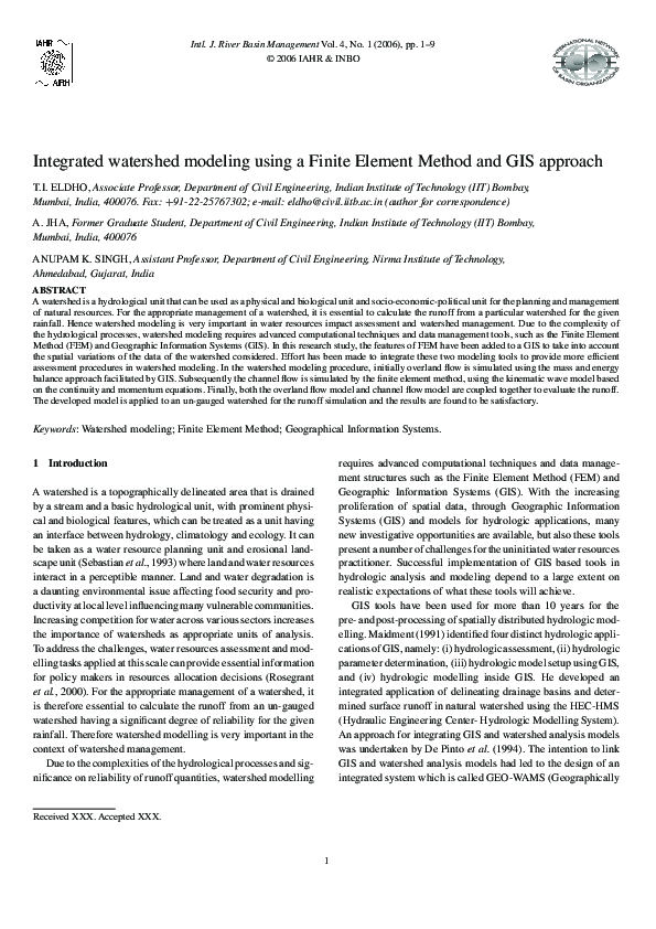 Pdf Integrated Watershed Modeling Using A Finite Element Method And