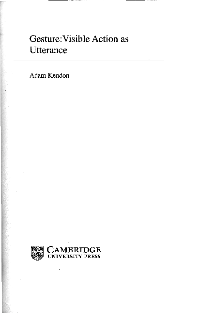 (PDF) Gesture: Visible action as utterance