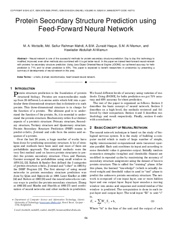 (PDF) Protein secondary structure prediction using modular reciprocal bidirectional recurrent ...