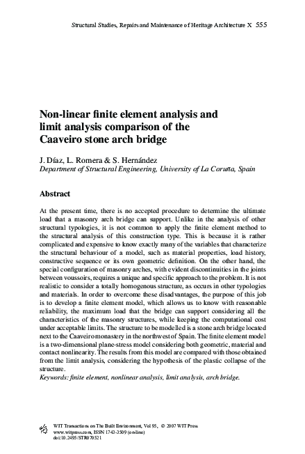 (PDF) Non-linear finite element analysis and limit analysis comparison ...