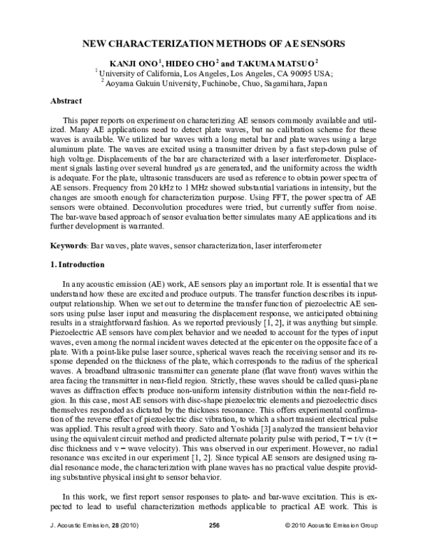 (PDF) New Characterization Methods of Ae Sensors