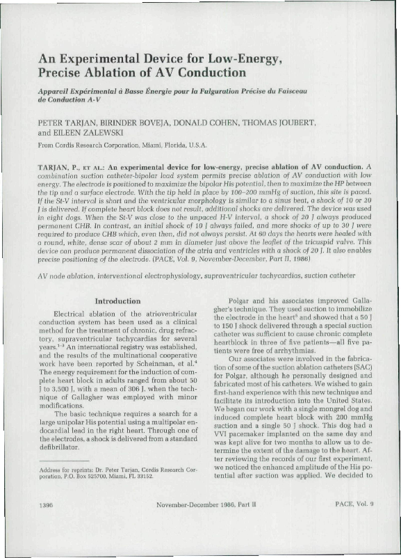 (PDF) Low-Energy Device for Precise AV Conduction Ablation