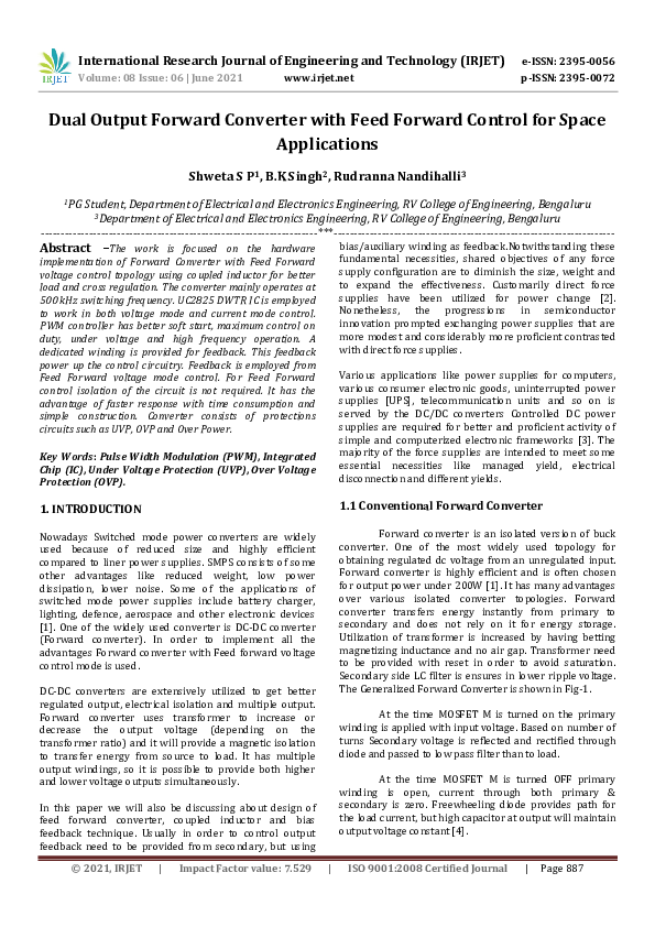 (PDF) IRJET- Dual Output Forward Converter with Feed Forward Control ...