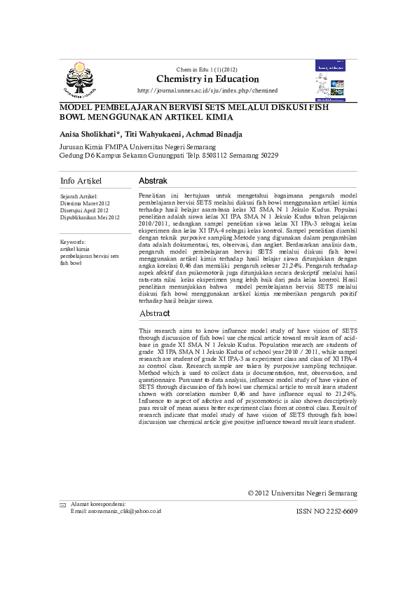 (PDF) Model Pembelajaran Bervisi Sets Melalui Diskusi Fish Bowl ...