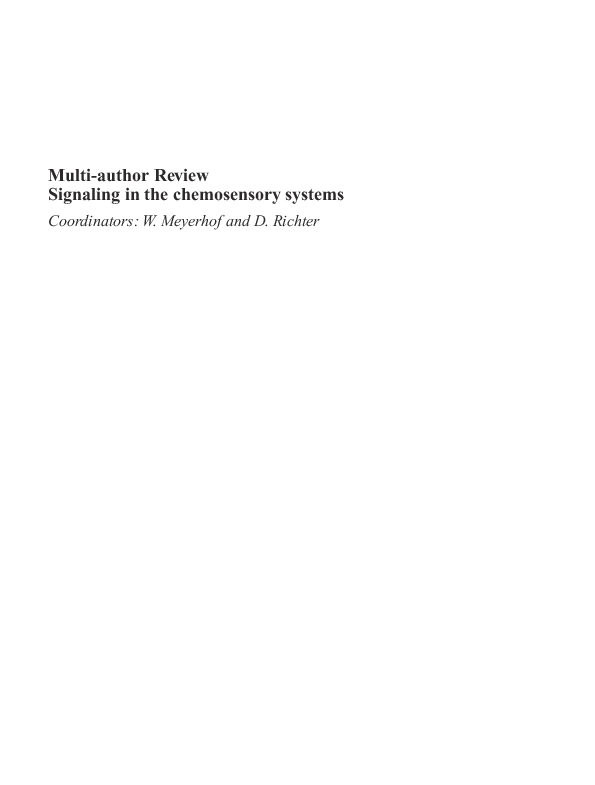 (PDF) Signaling in chemosensory systems
