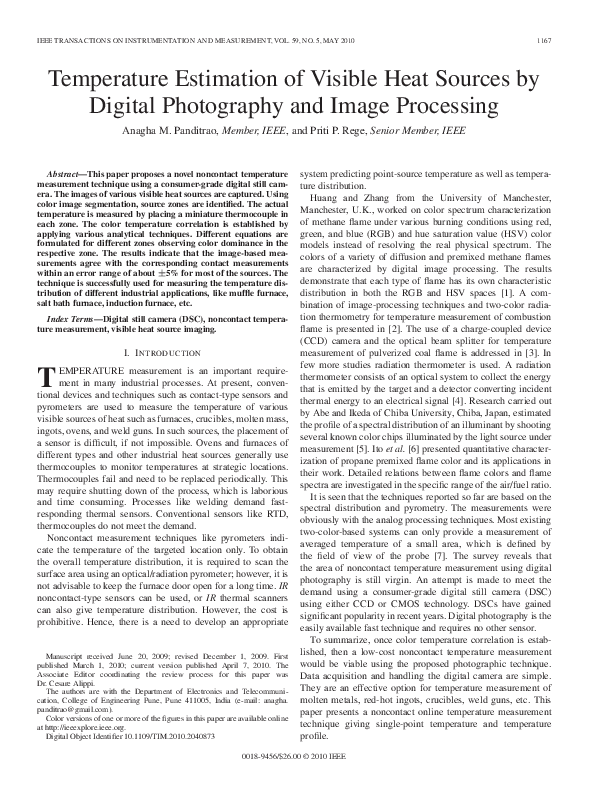(PDF) Temperature Estimation of Visible Heat Sources by Digital ...