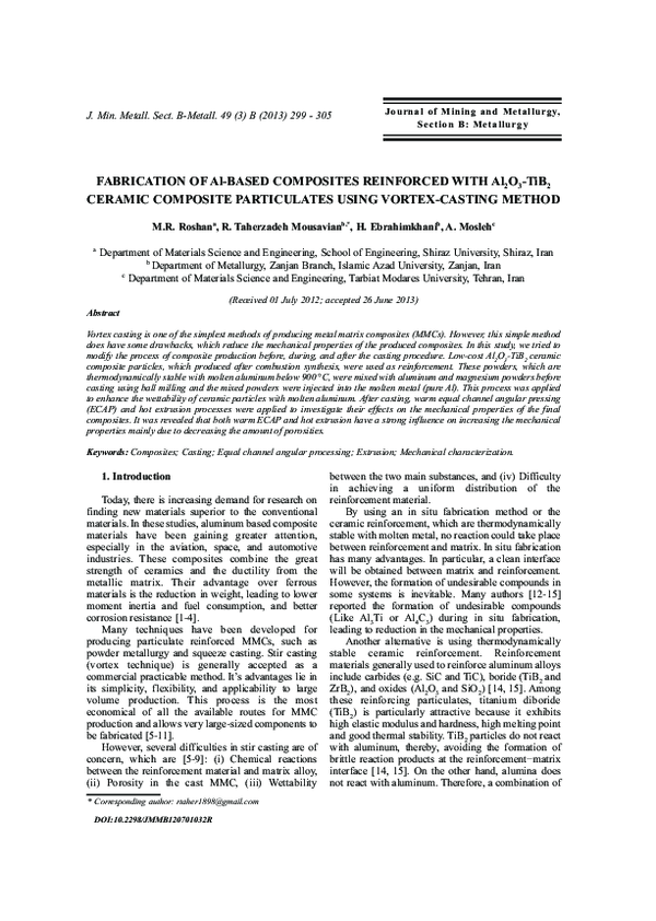(PDF) Fabrication of Al-based composites reinforced with Al2O3-Tib2 ...