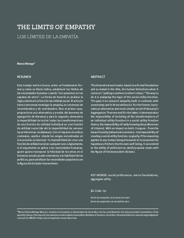 (PDF) The limits of empathy / Los límites de la empatía