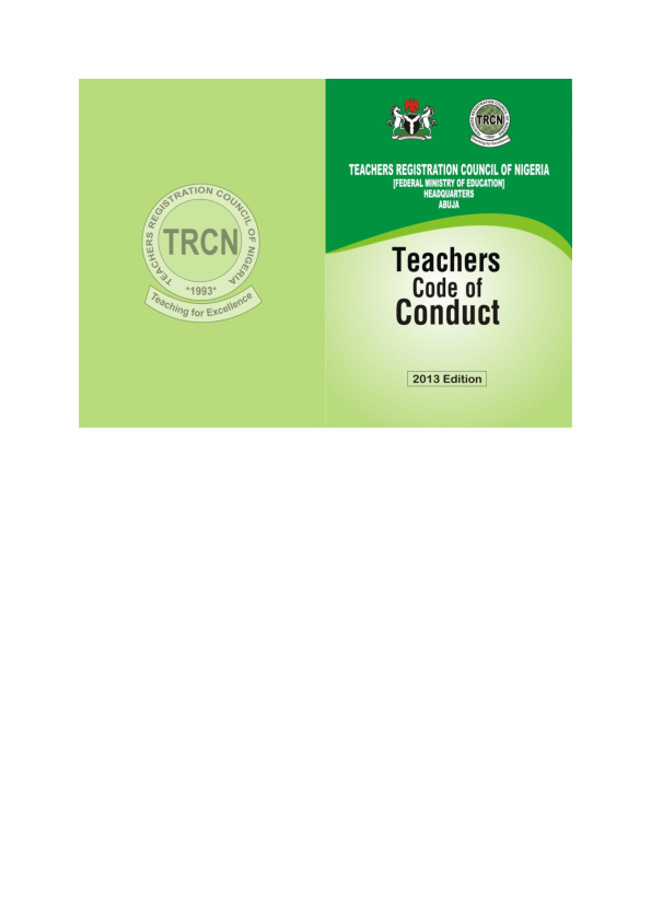 (PDF) TRCN TEACHERS CODE OF CONDUCT