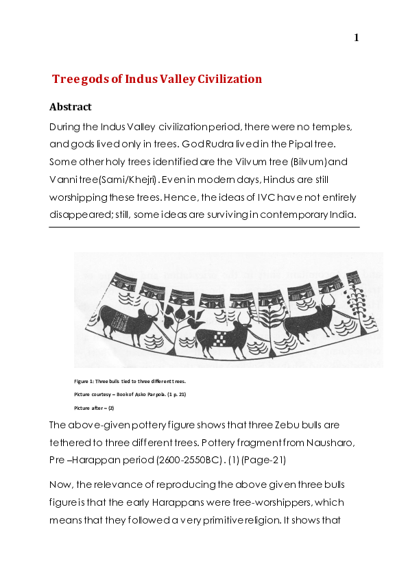 (PDF) Tree gods of Indus valley civilization.