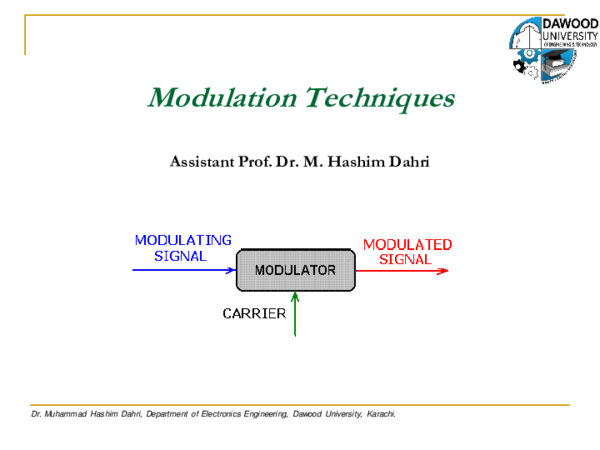 (PDF) Lecture 8 Modulation Techniques