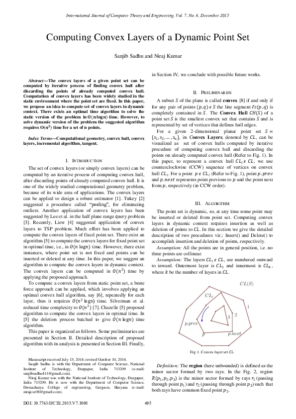 Pdf Computing Convex Layers Of A Dynamic Point Set