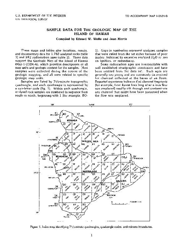 (PDF) Sample Data for the Geologic Map of the Island of Hawaii 1: 100,000