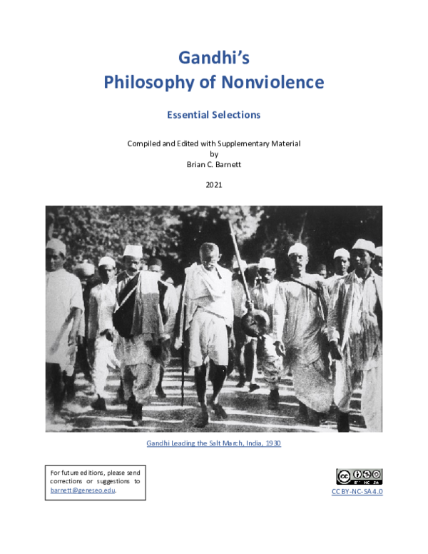 (PDF) Gandhi's Philosophy of Nonviolence: Essential Selections