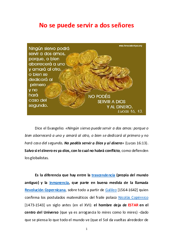 (PDF) No se puede servir a dos señores. Cómo hemos llegado hasta aquí