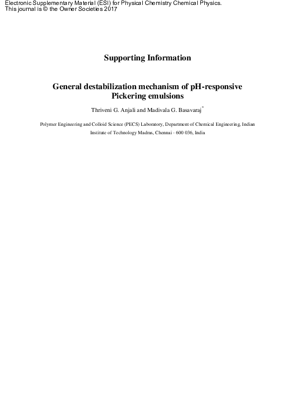 (PDF) General destabilization mechanism of pH-responsive Pickering ...
