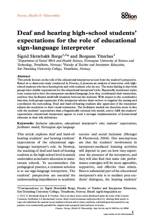 (PDF) Deaf and hearing high-school students’ expectations for the role ...