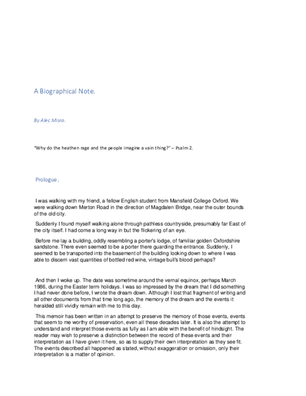 (PDF) A Biographical Note
