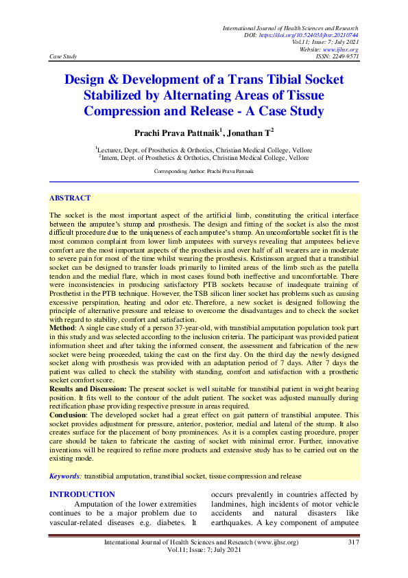(PDF) Design & Development of a Trans Tibial Socket Stabilized by ...