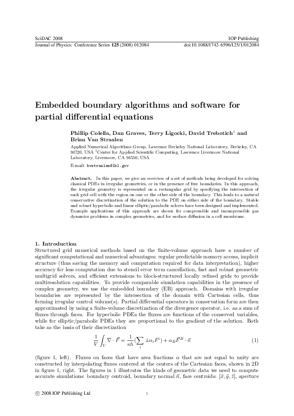 (PDF) Embedded boundary algorithms and software for partial ...