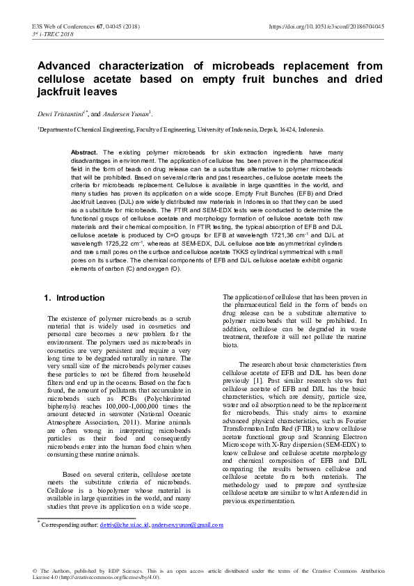(PDF) Advanced characterization of microbeads replacement from ...