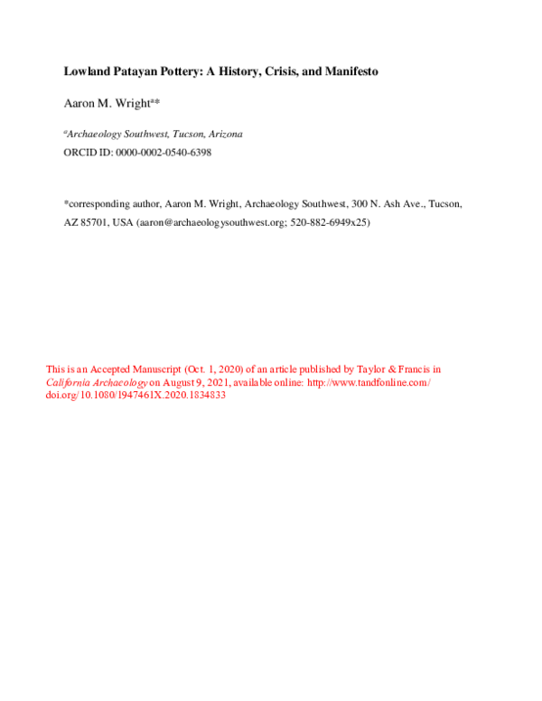 (PDF) Lowland Patayan Pottery: A History, Crisis, and Manifesto