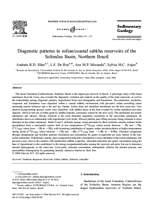 (PDF) Diagenetic patterns in eolian/coastal sabkha reservoirs of the ...