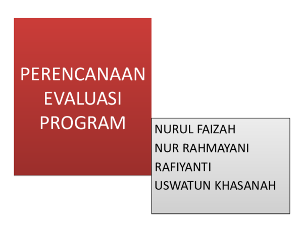 (PPT) PERENCANAAN EVALUASI PROGRAM