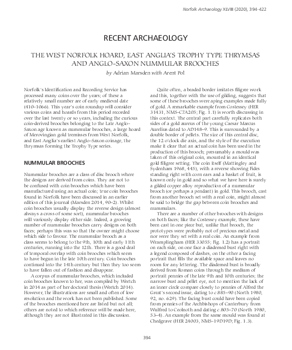(PDF) Norfolk Archaeology 2020 Adrian Marsden