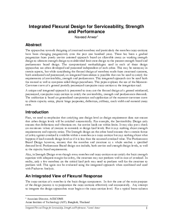 (PDF) Integrated Flexural Design for Serviceability, Strength and ...
