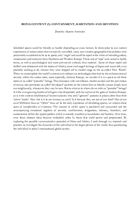 (PDF) Being Content (?)