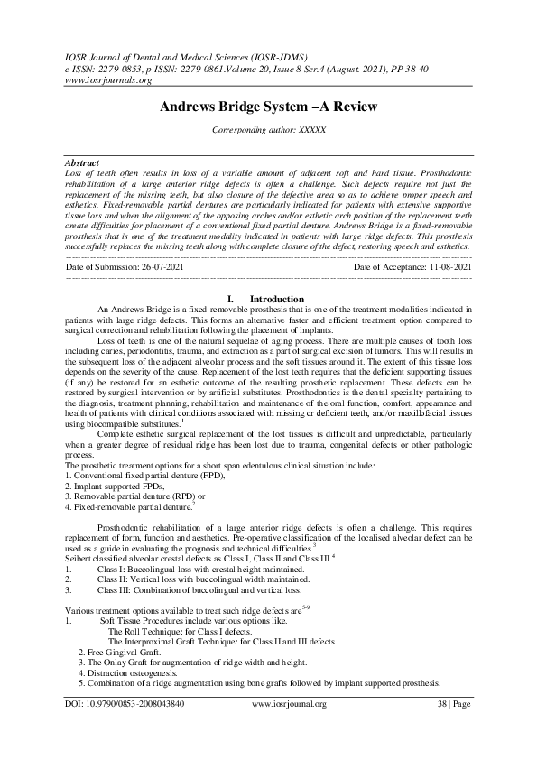 (PDF) Andrews Bridge System -A Review