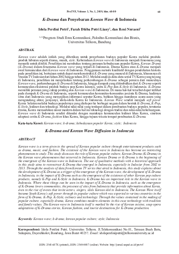 (PDF) K-Drama dan Penyebaran Korean Wave di Indonesia