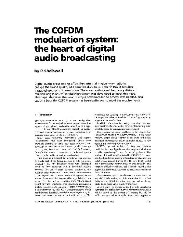 (PDF) The COFDM modulation system: the heart of digital audio broadcasting