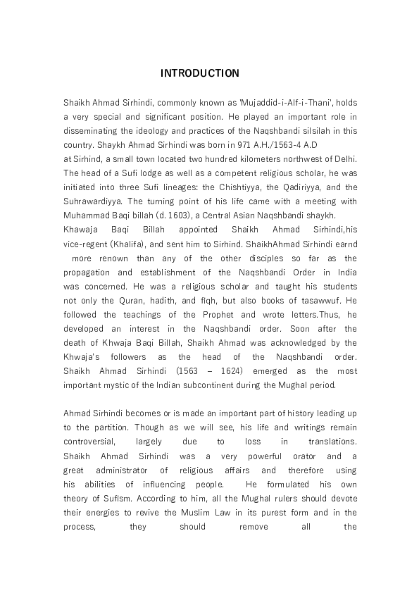 (PDF) Shaikh Ahmad Sirhindi