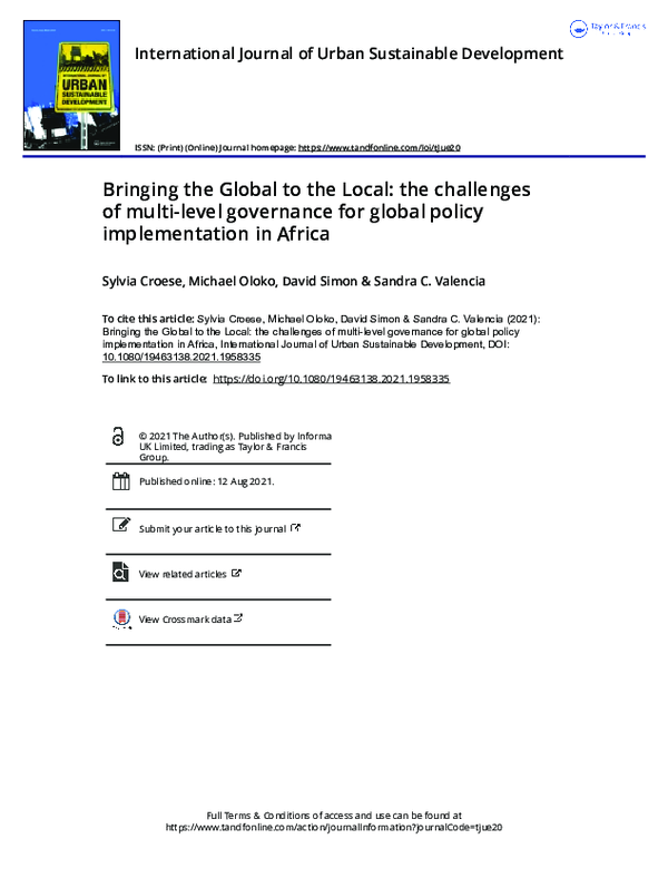 (PDF) Bringing the Global to the Local: the challenges of multi-level ...