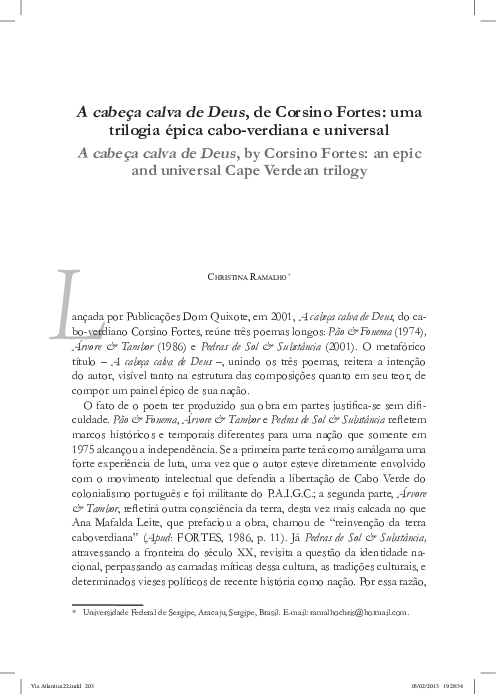 (PDF) Resenha A cabeca calva de Deus