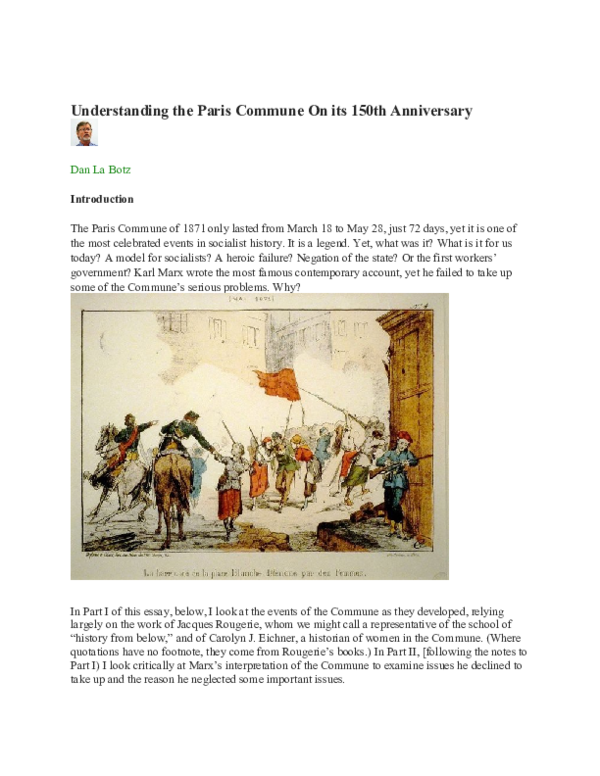 (DOC) Understanding the Paris Commune On its 150th Anniversary