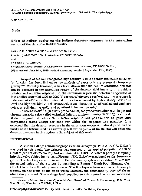(PDF) Effect of helium purity on the helium detector response in the ...