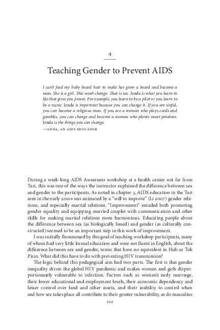 (PDF) Fencing in AIDS - Chapter 4 - Teaching Gender to Prevent AIDS ...