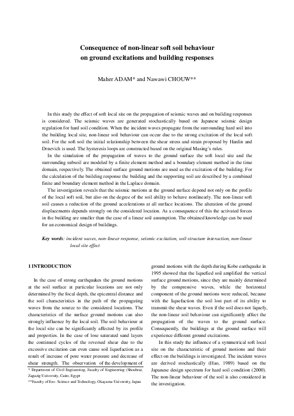 (PDF) Consequence of non-linear soft soil behaviour on ground ...