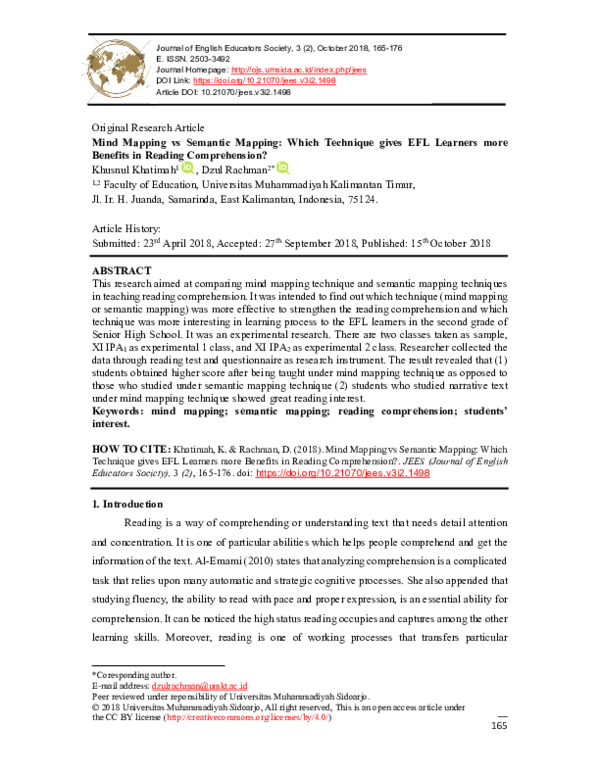 Pdf Mind Mapping Vs Semantic Mapping Which Technique Gives Efl Learners More Benefits In