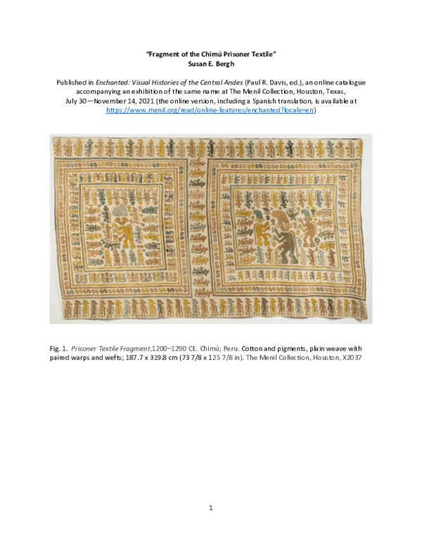 (PDF) Fragment of the Chimú Prisoner Textile