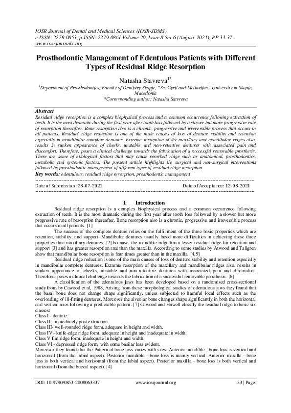 (PDF) Prosthodontic Management of Edentulous Patients with Different ...