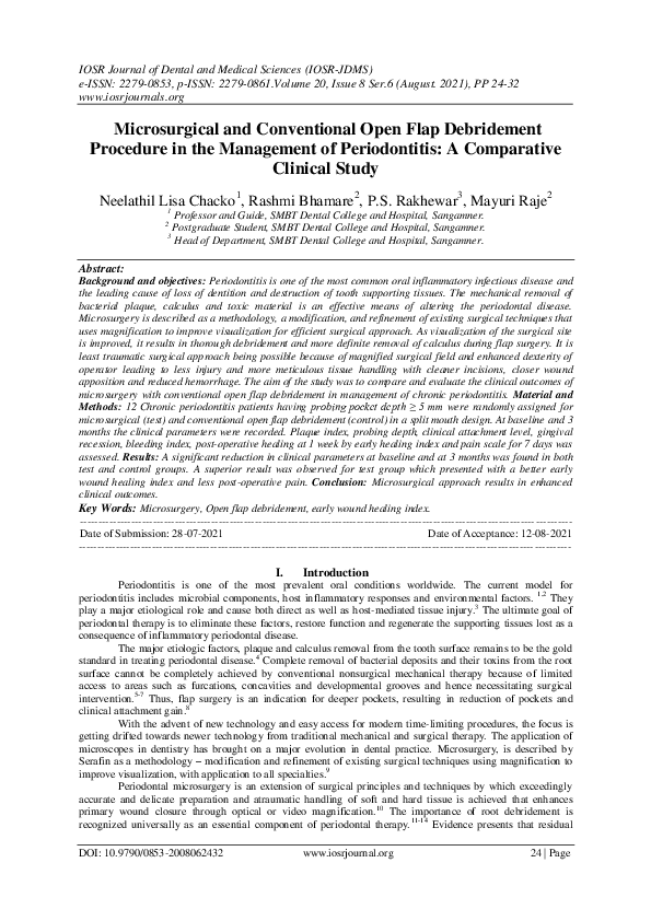 (PDF) Microsurgical and Conventional Open Flap Debridement Procedure in ...