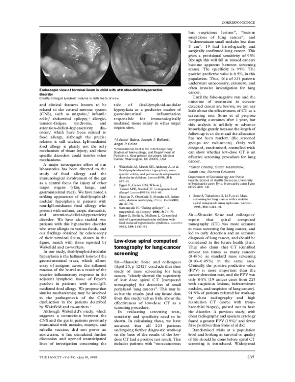 (PDF) Low-dose spiral computed tomography for lung-cancer screening