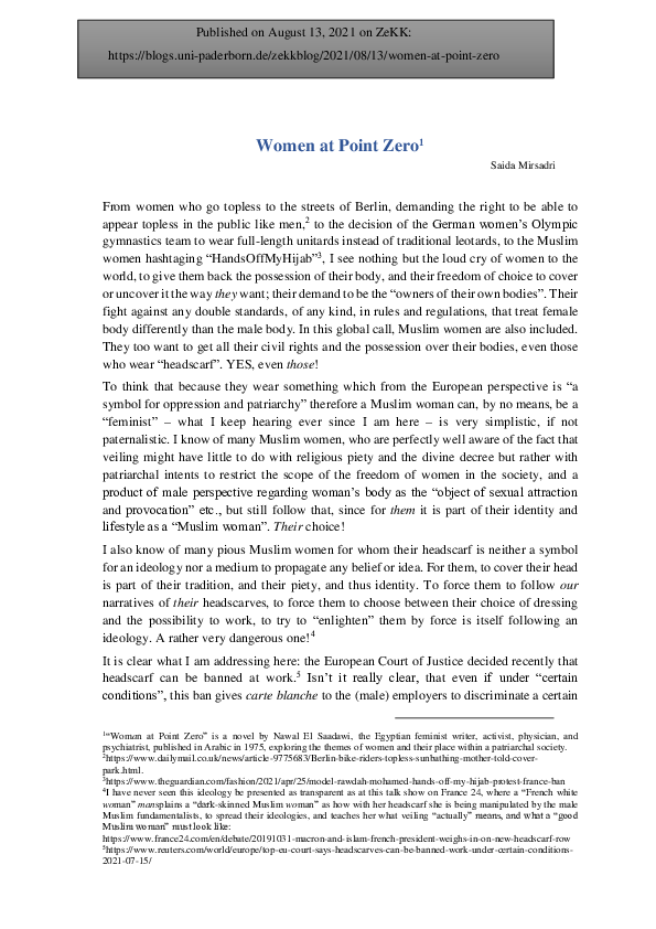 (PDF) Women at Point Zero