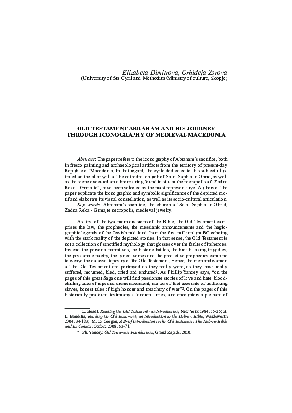 (PDF) OLD TESTAMENT ABRAHAM AND HIS JOURNEY THROUGH ICONOGRAPHY OF ...
