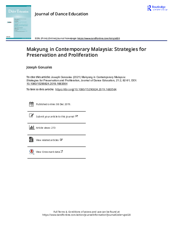 (PDF) Makyung in Contemporary Malaysia: Strategies for Preservation and ...